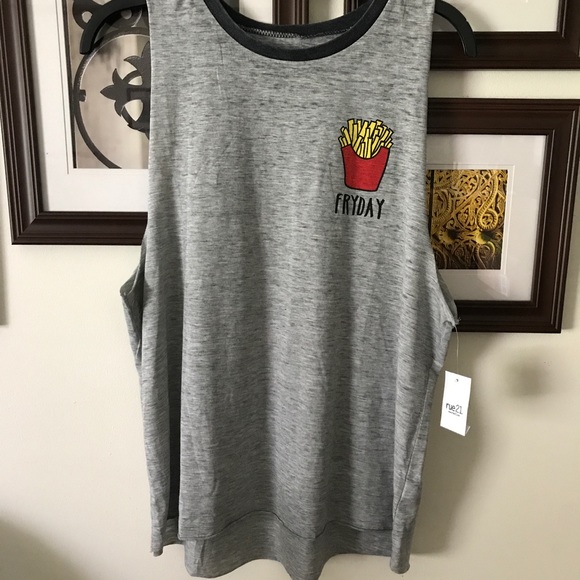 Tops | New Muscle Teetank Fryday French Fries | Poshmark